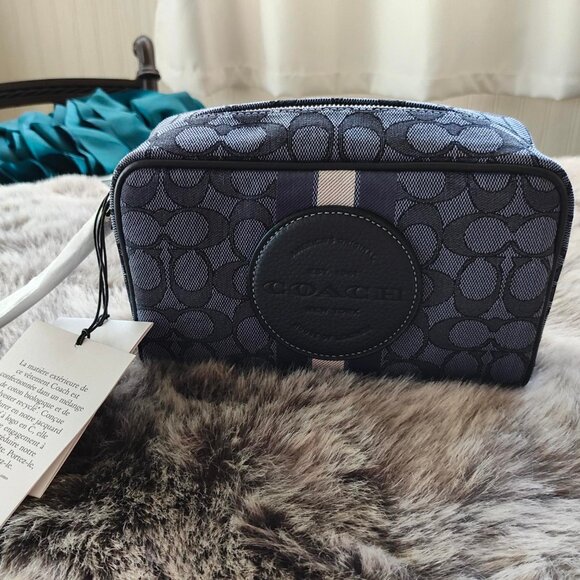 Coach | Bags | Coach Dempsey Boxy Cosmetic Case 2 Navy | Poshmark